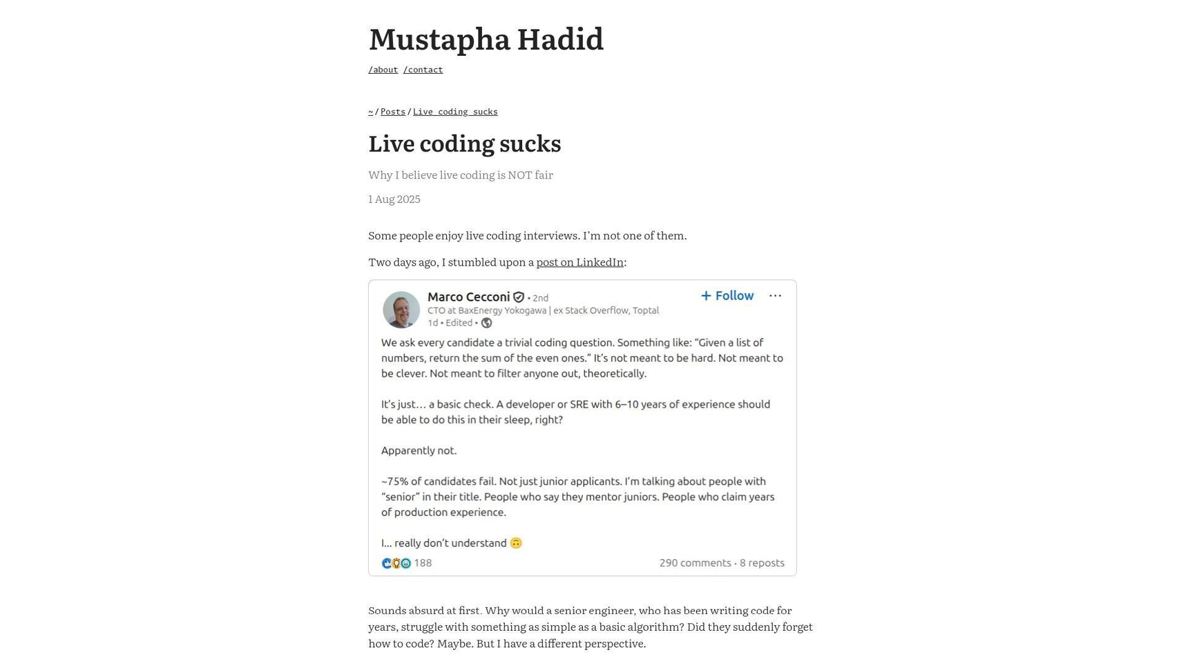 Tech Industry's Live Coding Interview Crisis: Why 75% of Senior ...