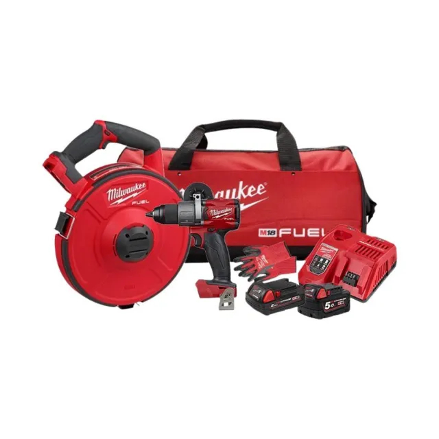 Milwaukee 美沃奇 M18FPP2AF2-522B 鋰電無刷震動電鑽+拉線機雙機組 - 規格,價格群組 | BigGo