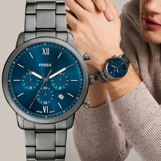 Fossil FS6111 Neutra 復古計時手錶 - 灰藍色不鏽鋼腕錶 規格價格總覽