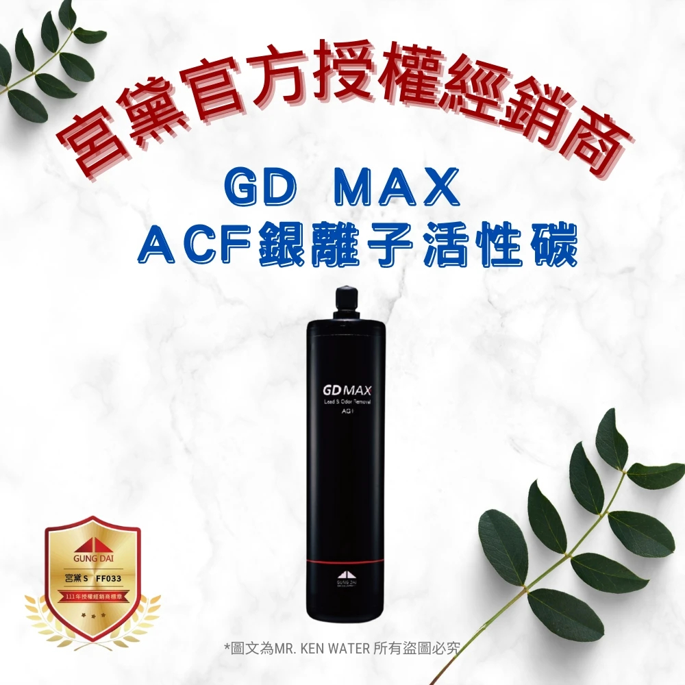 功大 GUNG DAI GD MAX ACF銀離子活性碳纖維濾芯 淨水器濾芯 規格價格總覽