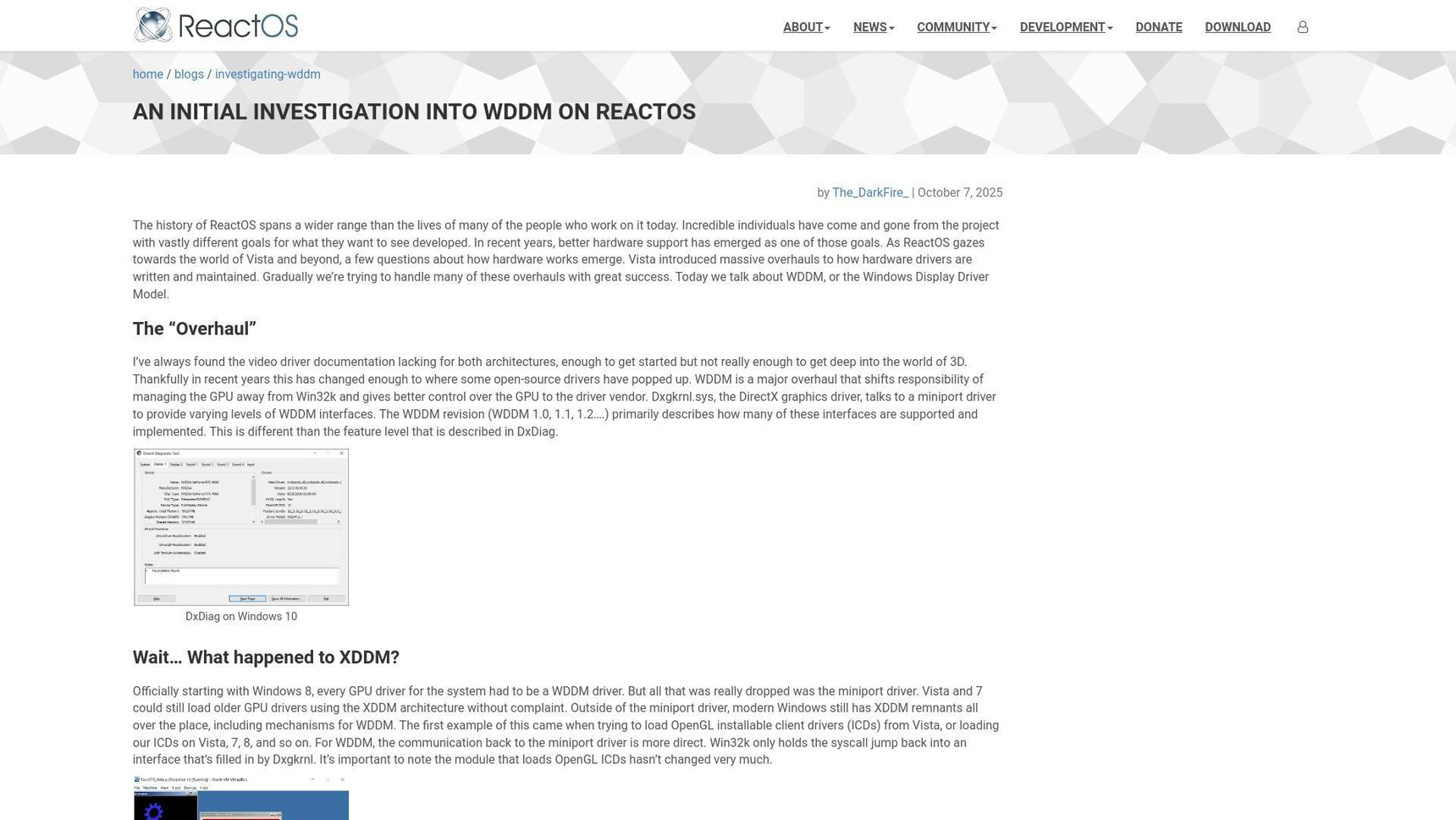 ReactOS Breaks New Ground with WDDM Driver Support, But Faces XDDM ...