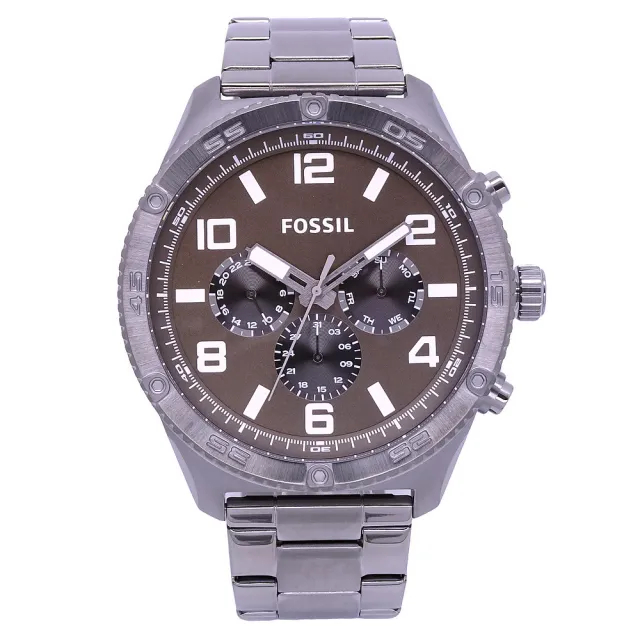 FOSSIL BQ2533 Brox 三眼計時酷炫低調灰手錶 槍灰色不鏽鋼鍊帶 50MM 規格價格總覽