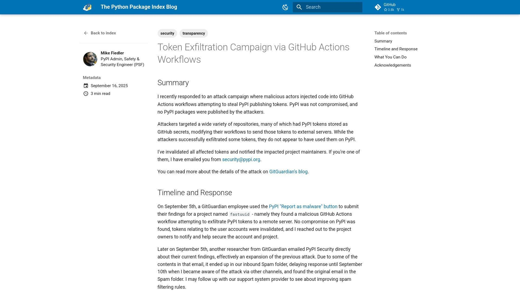 GitHub Actions 工作流程遭惡意利用竊取 PyPI 發布權杖，大規模攻擊活動曝光 — BigGo 財經