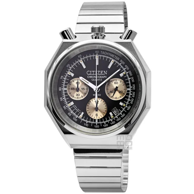 CITIZEN 星辰 AN3700-54E 黑面三眼計時鋼帶錶 規格價格總覽