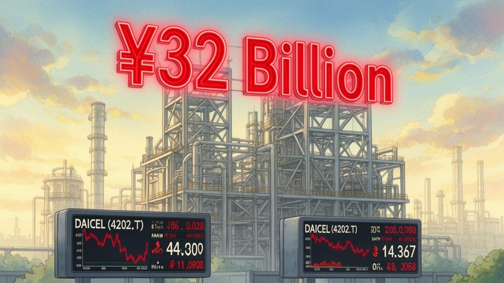 ダイセル、大幅減益見通しで株価急落 新プラント減損320億円が重荷 — BigGo ファイナンス