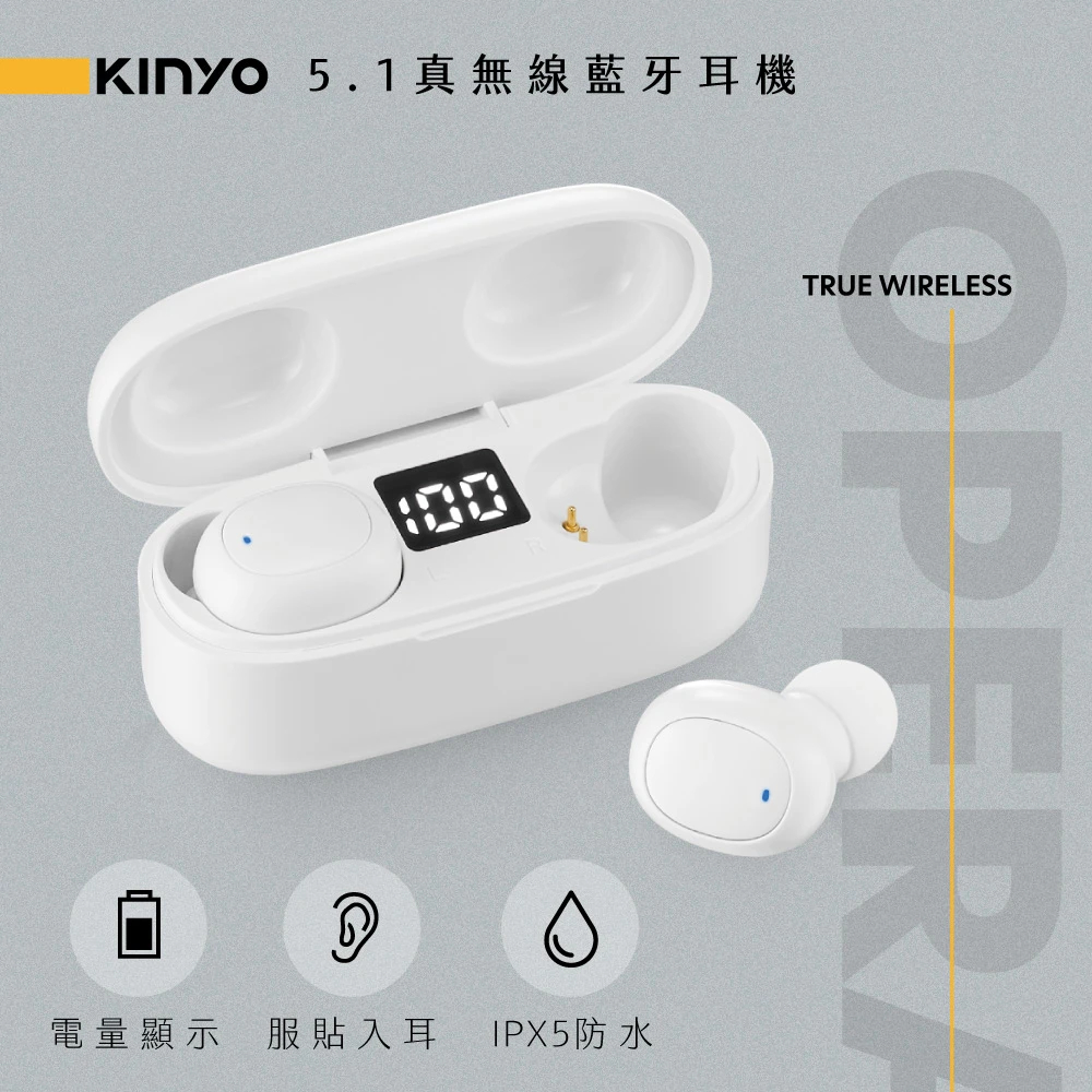 KINYO BTE-3900 5.1真無線藍牙耳機 入耳式 防水防汗 IPX5 總續航150小時 規格價格總覽