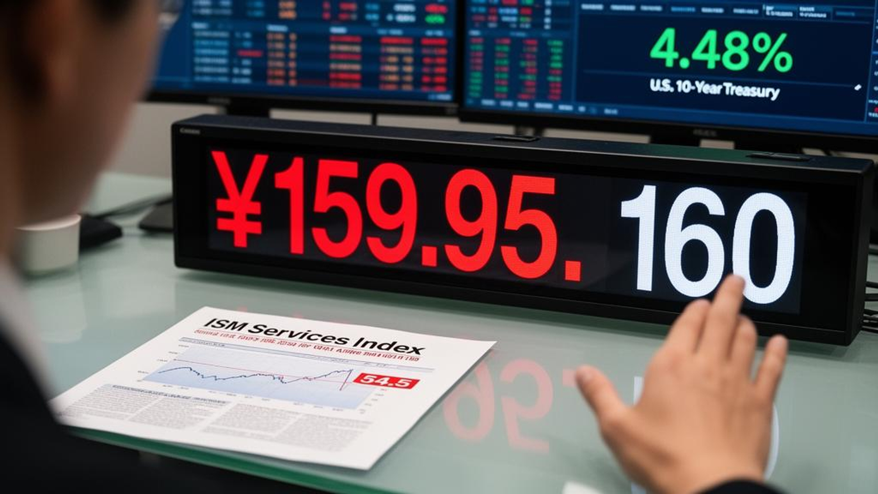 美5月服務業景氣指數飆破預期，美元強勢日圓逼近160大關 — BigGo 財經