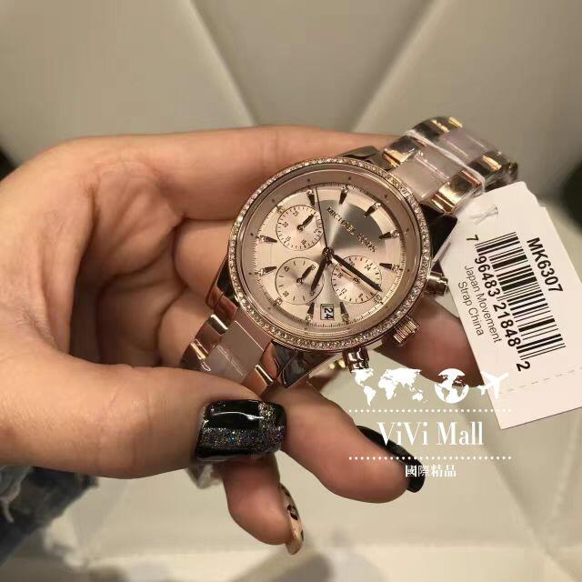 Michael Kors MK6307 都會魅力晶鑽計時腕錶 37mm 玫瑰金色 不鏽鋼錶帶 石英錶 規格價格總覽