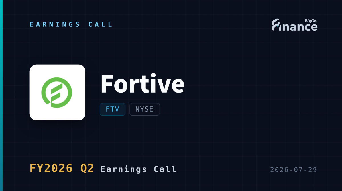 Ftv Q2 Fy2026 Earnings Call